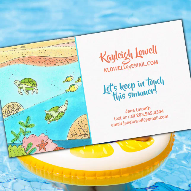 Cute Summer Kids Calling Card | Zazzle