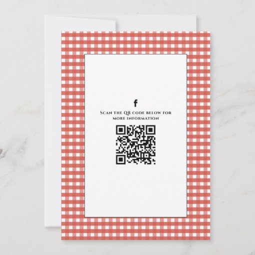 Cute Summer Picnic Trendy QR Code Social Media Invitation | Zazzle