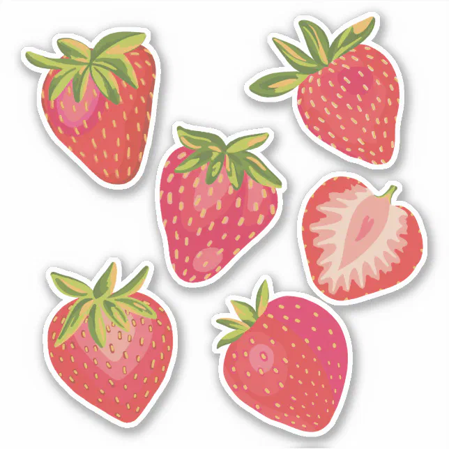 Cute Summer Strawberry Sticker | Zazzle