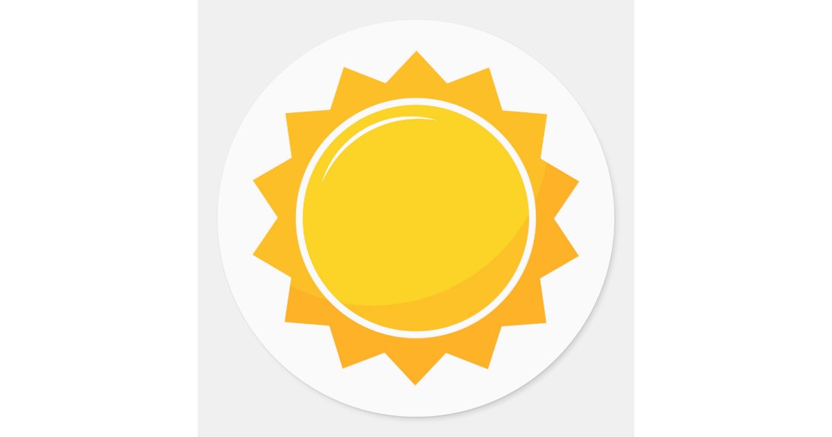 Cute sun Classic Round Sticker | Zazzle