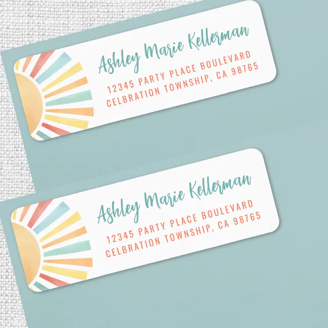 Cute Sun Return Address Label | Zazzle