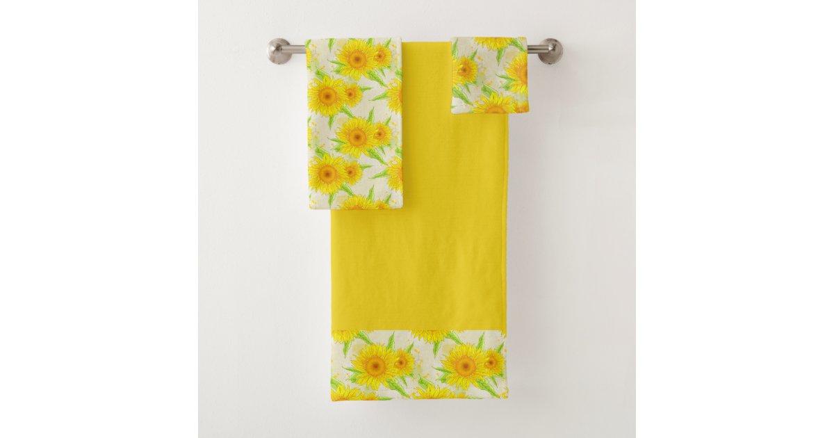 Cute Sunflowers Bath Towel Set | Zazzle