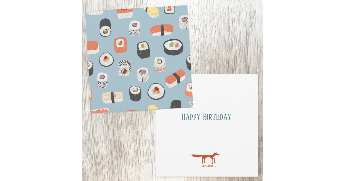 Cute Sushi Birthday Card | Zazzle