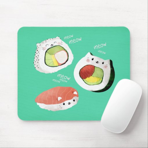 Cute Sushi Cat Mouse Pad | Zazzle