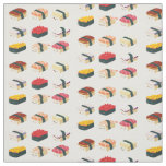 Mickey Mouse Sushi Icon Pattern Fabric | Zazzle.com