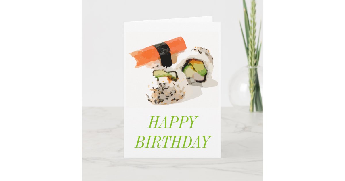 Cute sushi Japanese food Card | Zazzle