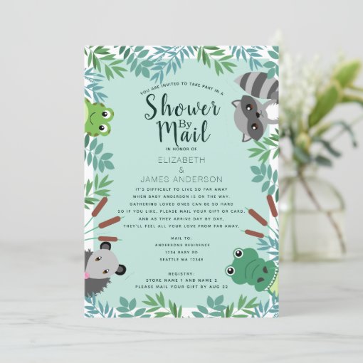 Cute Swamp Critters Baby Shower by Mail Invitation | Zazzle