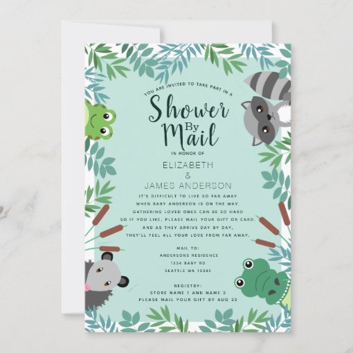 Cute Swamp Critters Baby Shower by Mail Invitation | Zazzle