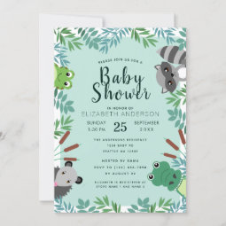 Cute Swamp Critters Baby Shower Invitation | Zazzle