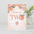 Cute Sweet Peach turning TWO Second Birthday Party Invitation | Zazzle