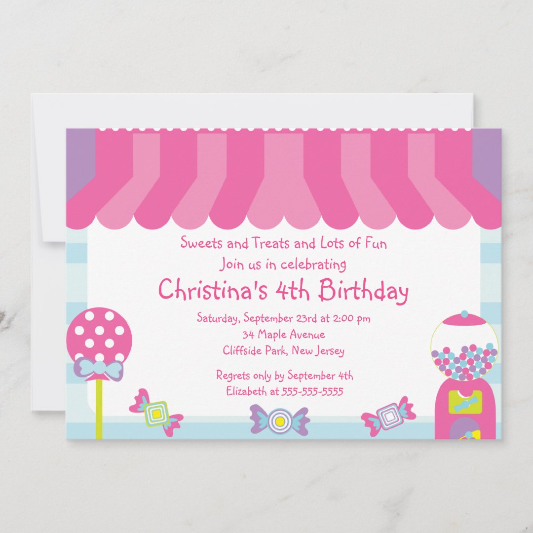 Cute Sweet Treats Birthday Party Invitation | Zazzle