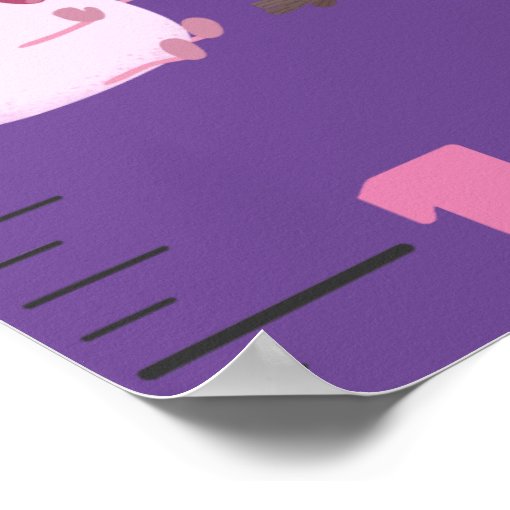 Cute sweets treats cartoon growth chart | Zazzle