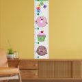 Cute sweets treats cartoon growth chart | Zazzle