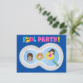 Cute Swimming Girls Birthday Pool Party Invitation Postcard | Zazzle