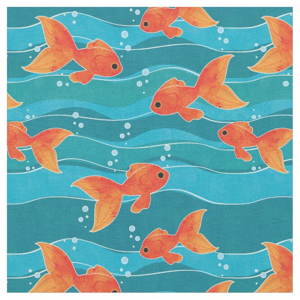 Goldfish Fabric | Zazzle
