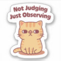 Cute Tabby Cat Side Eye Not Judging Just Observing Sticker | Zazzle