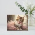 Cute Tabby Kitten Wearing a Pink Tutu Postcard | Zazzle