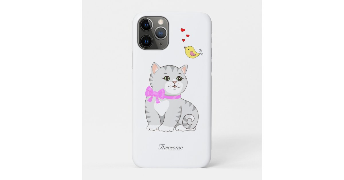 Cute Tabby Kitty Cat on White Case-Mate iPhone Case | Zazzle