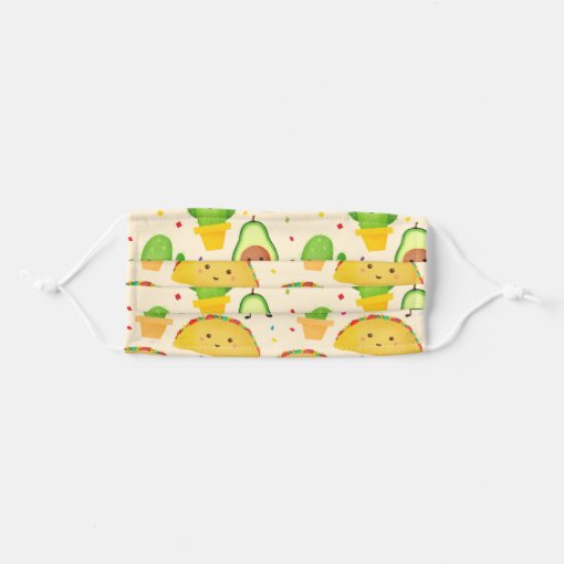 Cute Taco Fiesta Adult Cloth Face Mask | Zazzle