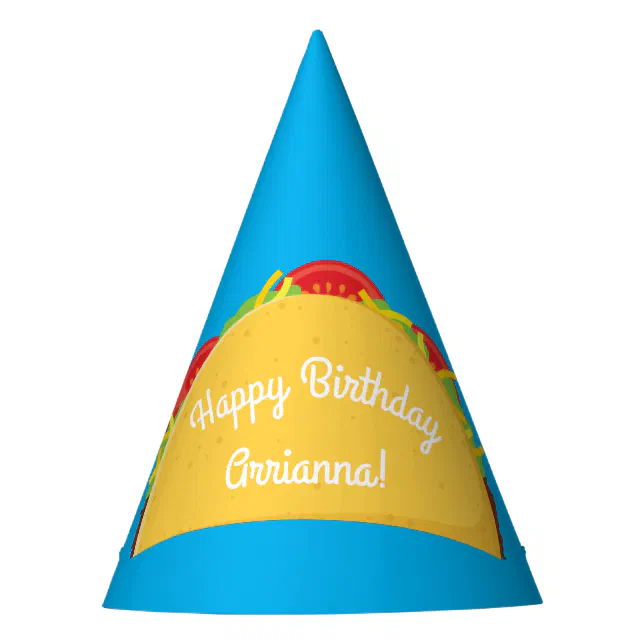 Cute Taco Kids 1st Birthday Party Mexican Food Party Hat | Zazzle