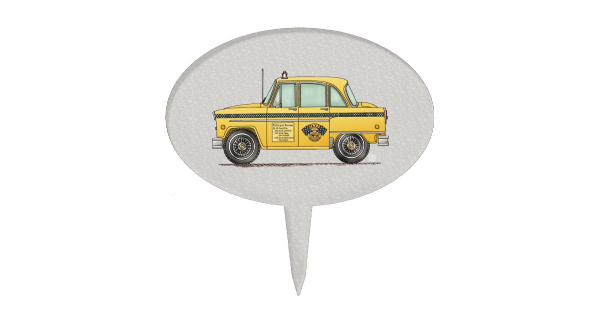 Cute Taxi Cab Cake Topper | Zazzle