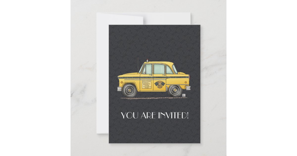 Cute Taxi Cab Invitation | Zazzle