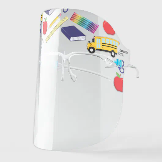 Cute Teacher School Supplies Face Shield | Zazzle