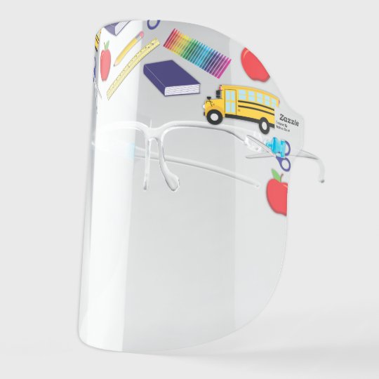 Cute Teacher School Supplies Face Shield | Zazzle.com