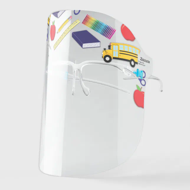 Cute Teacher School Supplies Face Shield | Zazzle