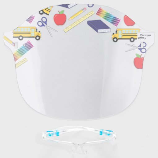 Cute Teacher School Supplies Face Shield | Zazzle