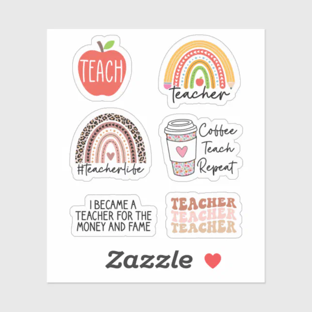Cute Teacher Sticker Pack - Teacher Appreciation | Zazzle