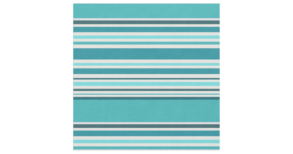 Cute Teal Striped Fabric | Zazzle