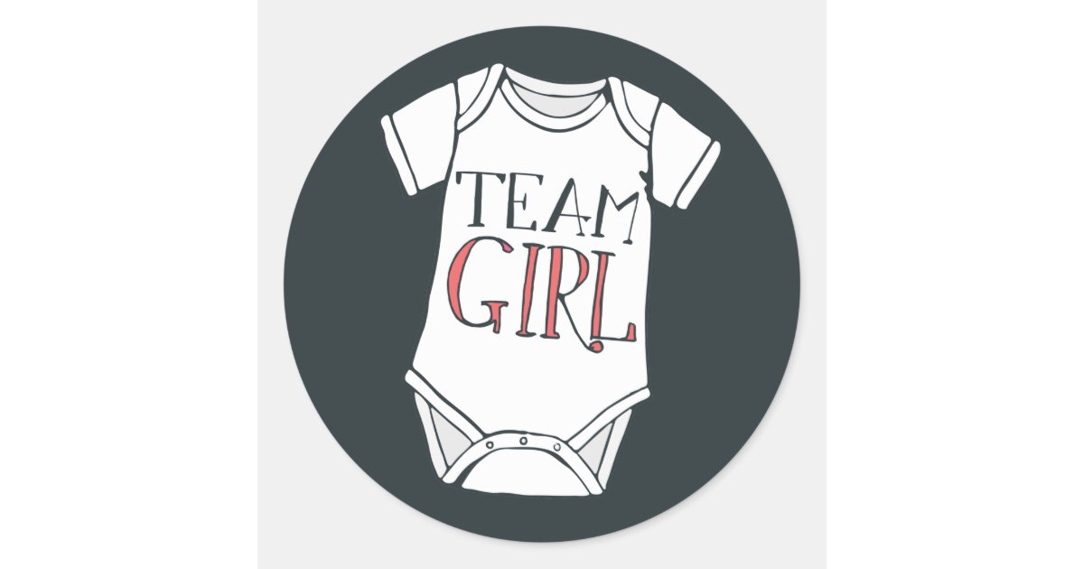 Cute Team Girl Gender Reveal Sticker | Zazzle
