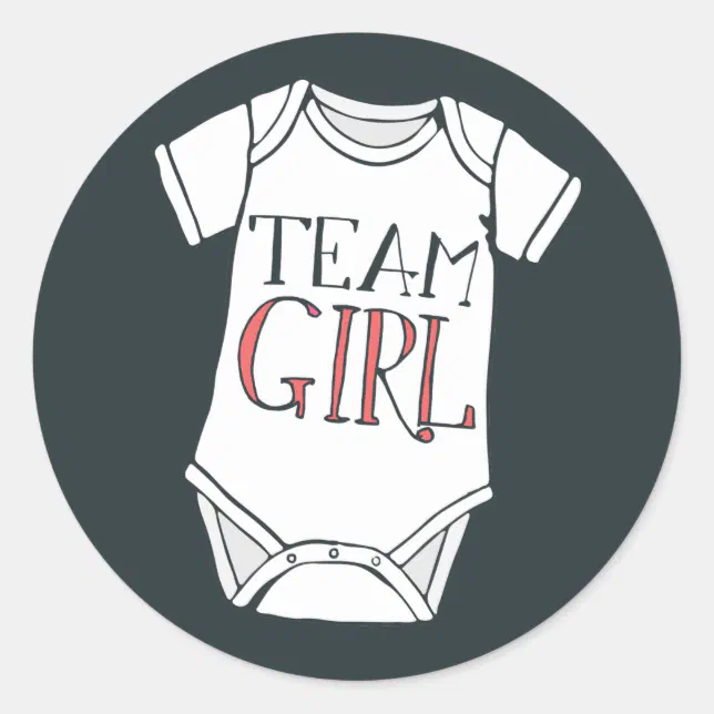 Cute Team Girl Gender Reveal Sticker | Zazzle