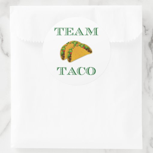 Cute "Team Taco" Classic Round Sticker | Zazzle