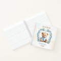 Cute Teddy Bear 1st Birthday Blue Guest Book | Zazzle