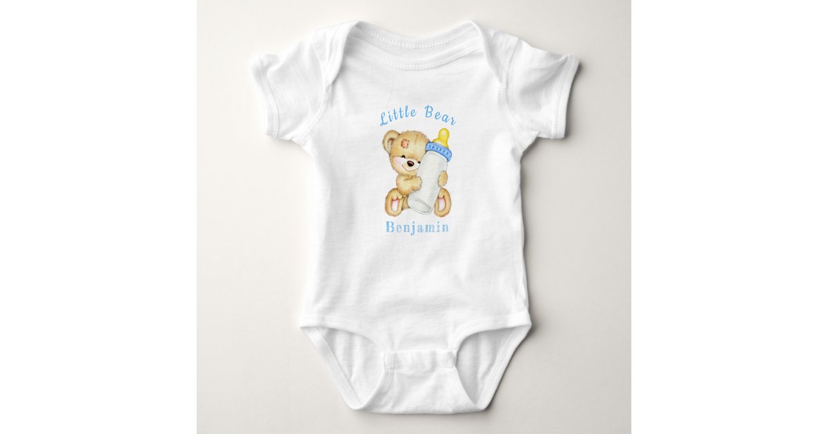 Cute Teddy Bear Baby Shower Baby Bodysuit | Zazzle