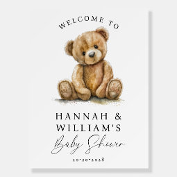 Cute Teddy Bear Baby Shower Welcome Sign | Zazzle