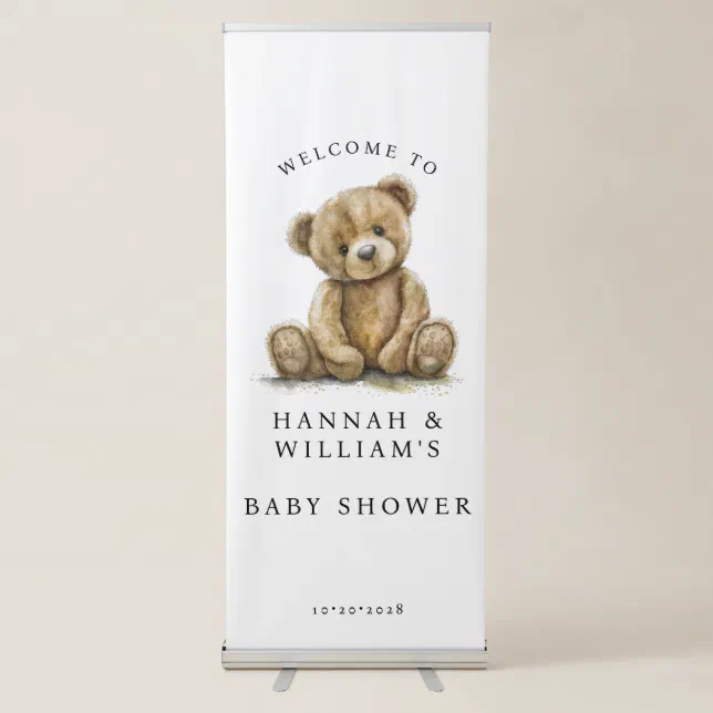 Cute Teddy Bear Baby Shower Welcome Sign | Zazzle