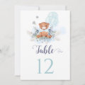 Cute Teddy Bear Balloons Table Number | Zazzle