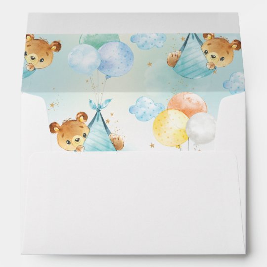 Cute Teddy Bear Boy Baby Shower Envelope | Zazzle.com