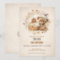 Cute Teddy Bear Fall Pumpkins Boy Birthday Invitation | Zazzle