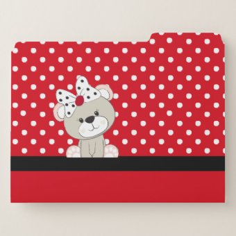 cute teddy bear file folder | Zazzle