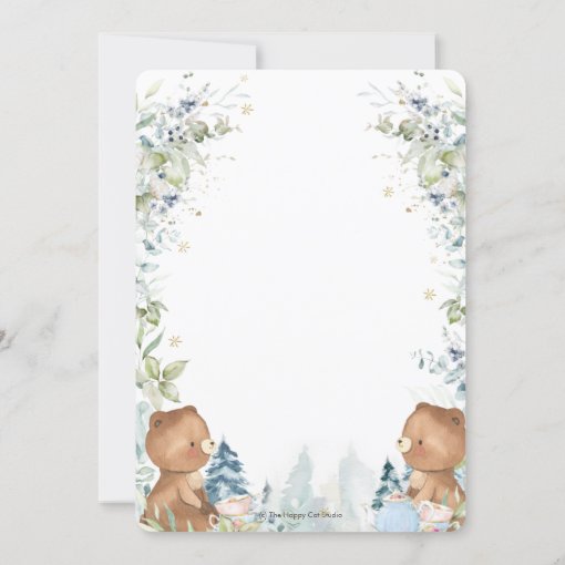 Cute Teddy Bears Tea for Two 2nd Birthday Party Invitation | Zazzle