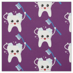 Cute Pediatric Dental Practice Tooth Pattern Fabric | Zazzle