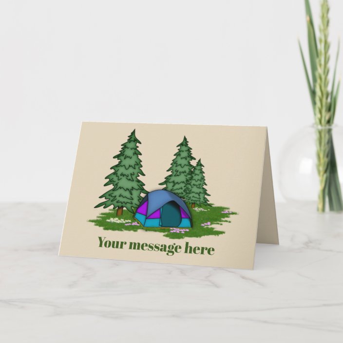 Cute tent camping add message card | Zazzle.com