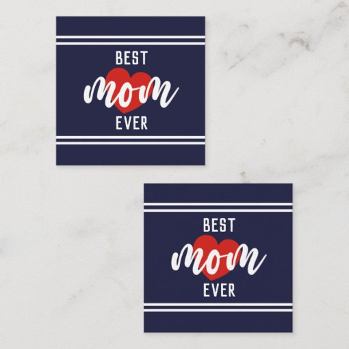Cute Text Best Mom Ever With Heart Note Card | Zazzle