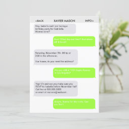 Cute Text Message Party Invitation | Zazzle