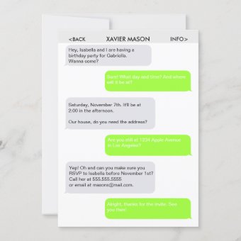 Cute Text Message Party Invitation | Zazzle