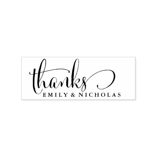 Cute thank you stamp with calligraphy font | Zazzle
